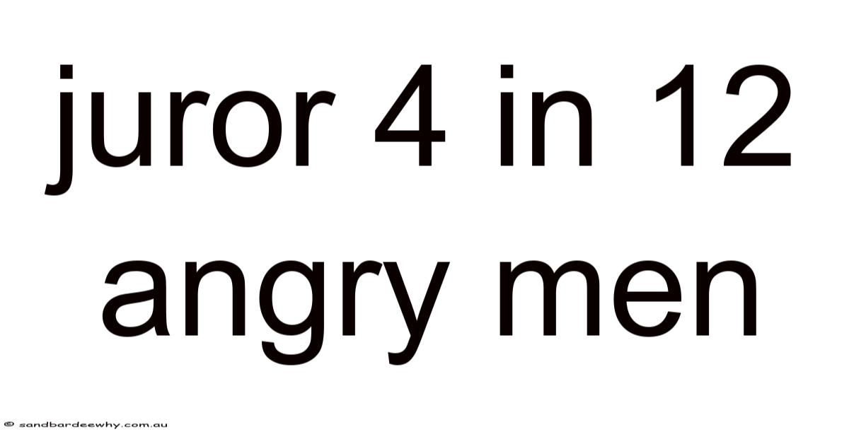 Juror 4 In 12 Angry Men